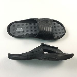 Chaps | Shoes | Chaps Mens Black Slides Sandals Size 3 | Poshmark